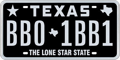 MyPlates - Classic Black - Specialty plate in Texas